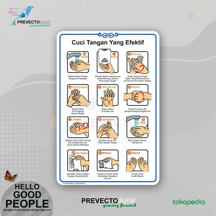 Jual Sticker Safety Sign K3 Rambu Cuci Tangan Yang Efektif - Indonesian ...