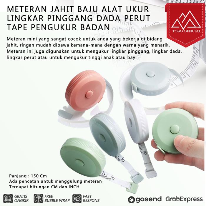 Jual METERAN JAHIT BAJU PENGUKUR BADAN LINGKAR PINGGANG DADA PERUT TAPE ...