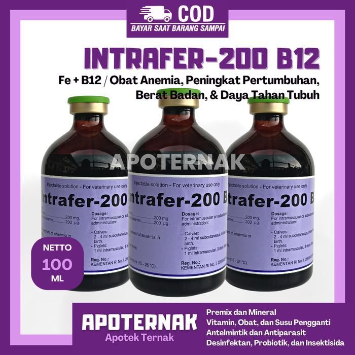Jual INTRAFER 200 + Fe | Obat Anemia & Pertumbuhan Berat Badan Hewan ...