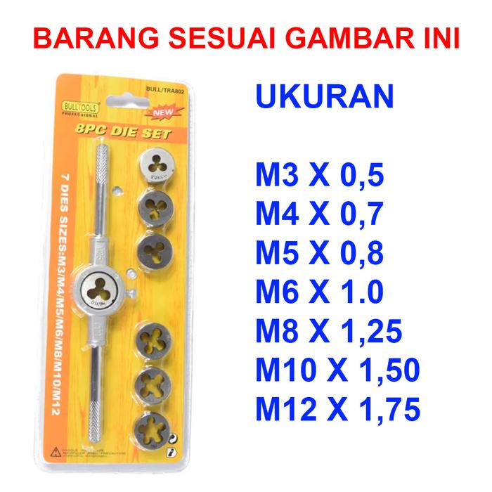 Jual pembuat drat luar baut / tap snei / hand tap / tap and die set ...