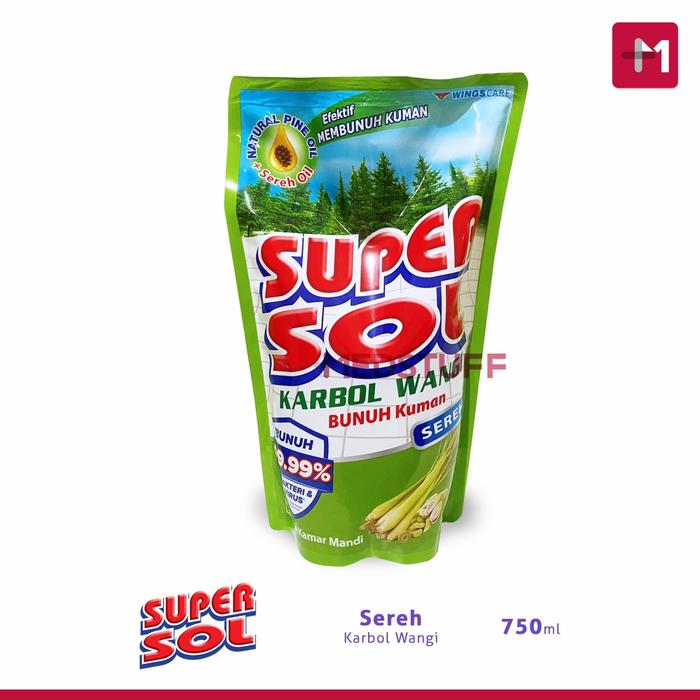 Jual Supersol Karbol Pembersih Lantai 750ml Pouch - 750ml Pine ...