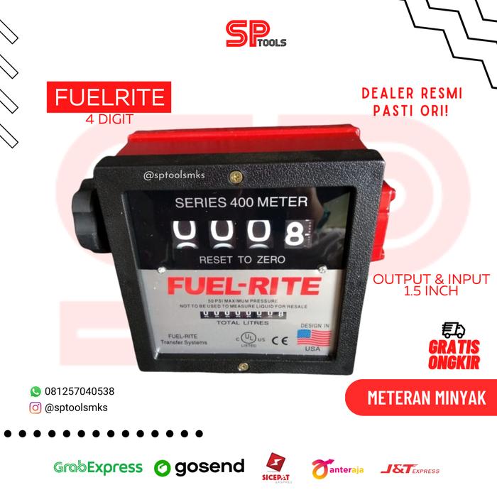 Jual FLOW METER METERAN MINYAK SOLAR BENSIN 4 DIGIT 1.5" 1.5 INCH FUEL ...