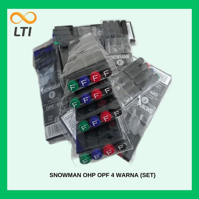 Promo BARU Spidol OHP Fine Tip / OPF 4S Spidol Snowman OPF 1 set 4 warna - Kota Surabaya - CV ...