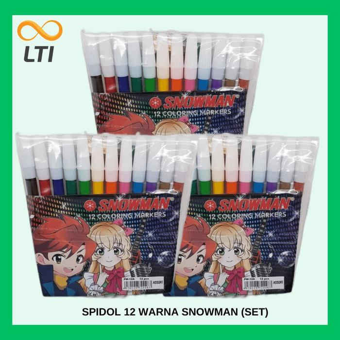 Promo Snowman Coloring Markers 12 Warna Pencil Type PW-12A / SET - Kota ...