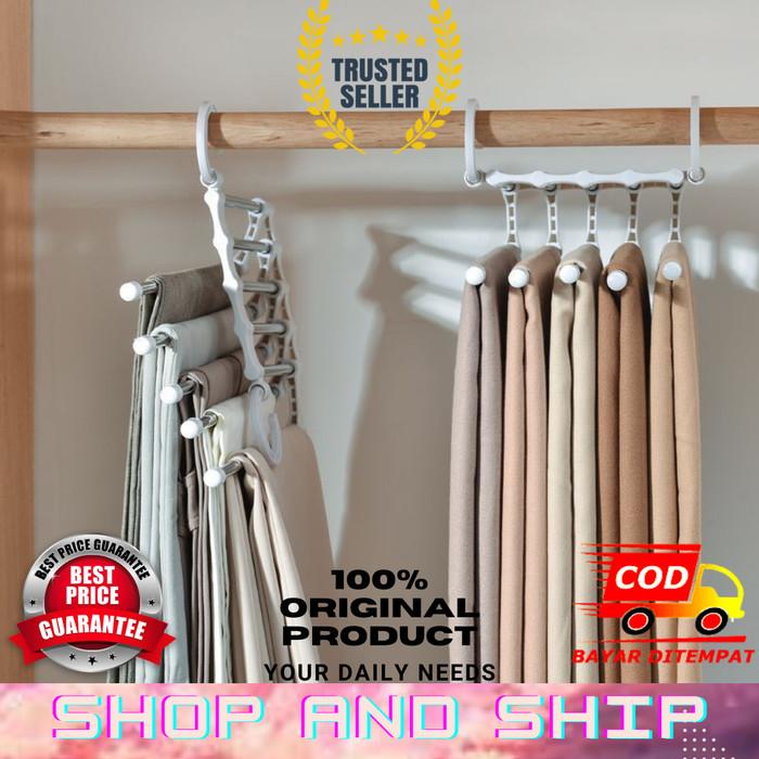 Jual Hanger Gantungan Baju Susun Retracable Trouser Frame 5 Layer ...