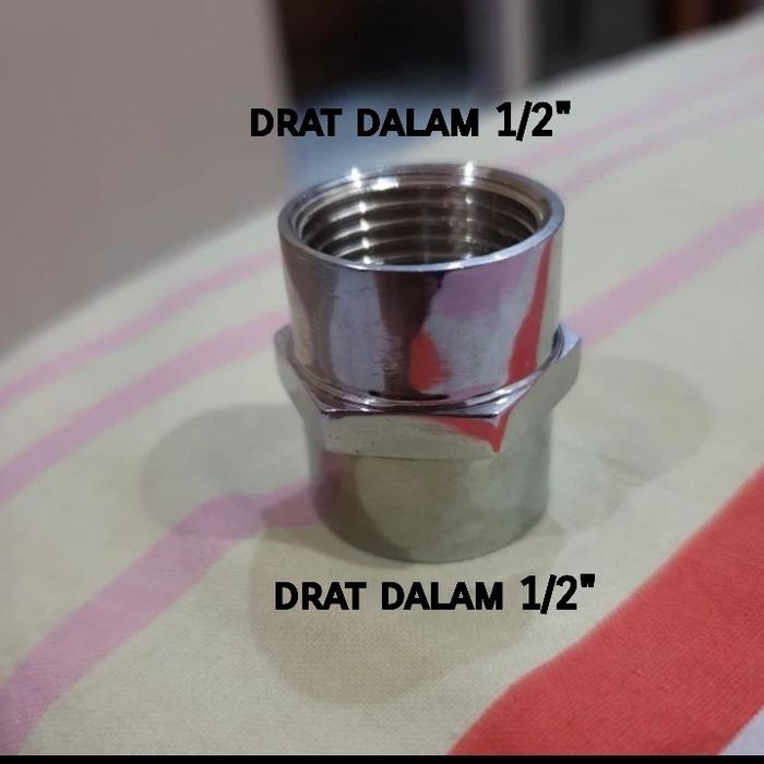 Jual Double drat dalam 1/2 x 1/2 inch neple nepel drat dalam sok drat ...