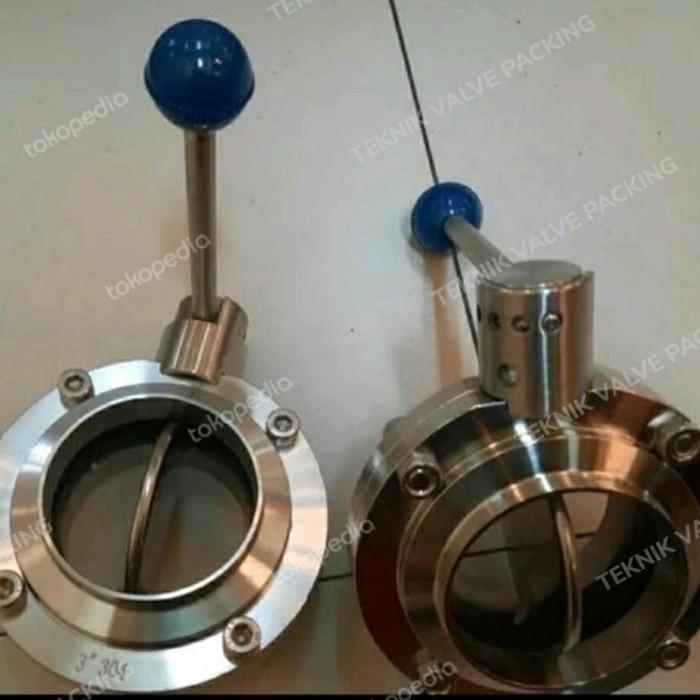 Jual Butterfly Valve Sanitary SS 304 Butt Weld L 4" inch / Foodgrade ...