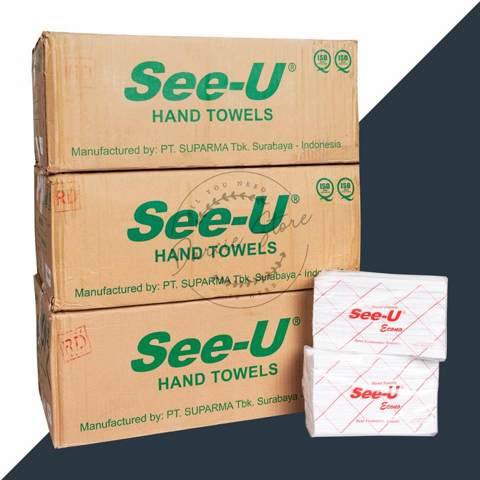 Jual 1 DUS TISSUE SEE U HAND TOWEL MULTIFOLD ECONO RED 150s 20 PACK ...