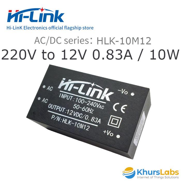 Jual Hi-Link HLK-10M12 AC 220V to DC 12V 10 Watt 0.83A Hilink Power ...