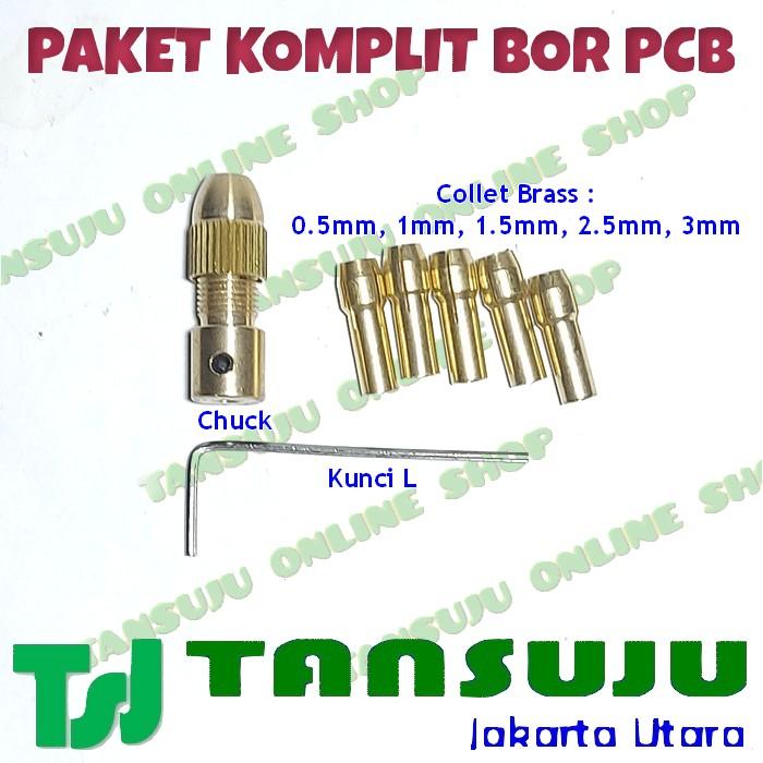 Jual Paket Komplit Bor PCB Dinamo Strong Collet Brush Mata Bor Baterai ...
