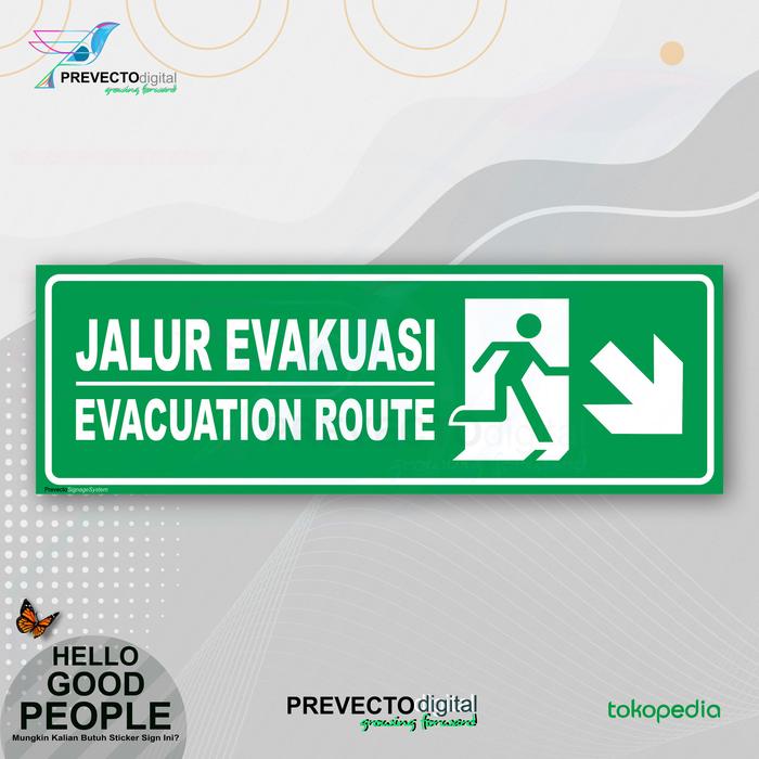 Jual Sticker Safety K3 Jalur Evakuasi | Evacuation Route Arah Panah ...