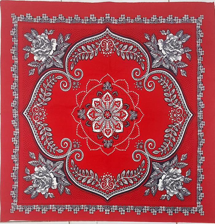 Jual Lenso Merah / Lenso Adat Ambon Asli Belanda Motive Bunga - 1005 ...