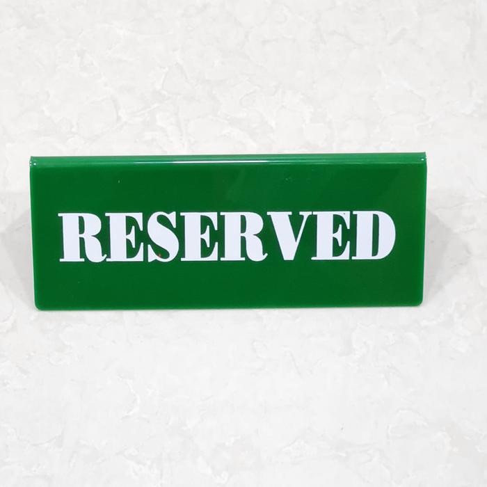 Jual Papan Meja Reserved Akrilik / Acrylic Reserved Sign - Hijau ...