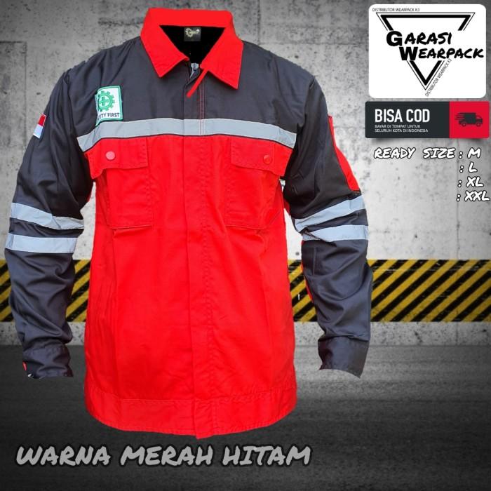Jual Baju Wearpack Atasan/ APD K3/ Lengan10 panjang / Merah Abu - abu ...