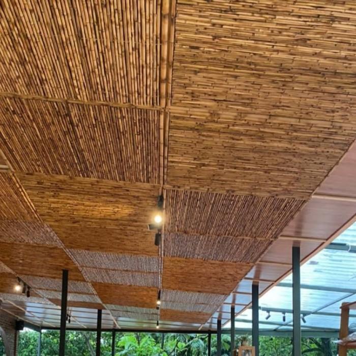 Jual Panel Bambu untuk Plafon/Atap Dekorasi Kafe Resto dan Hotel Custom ...