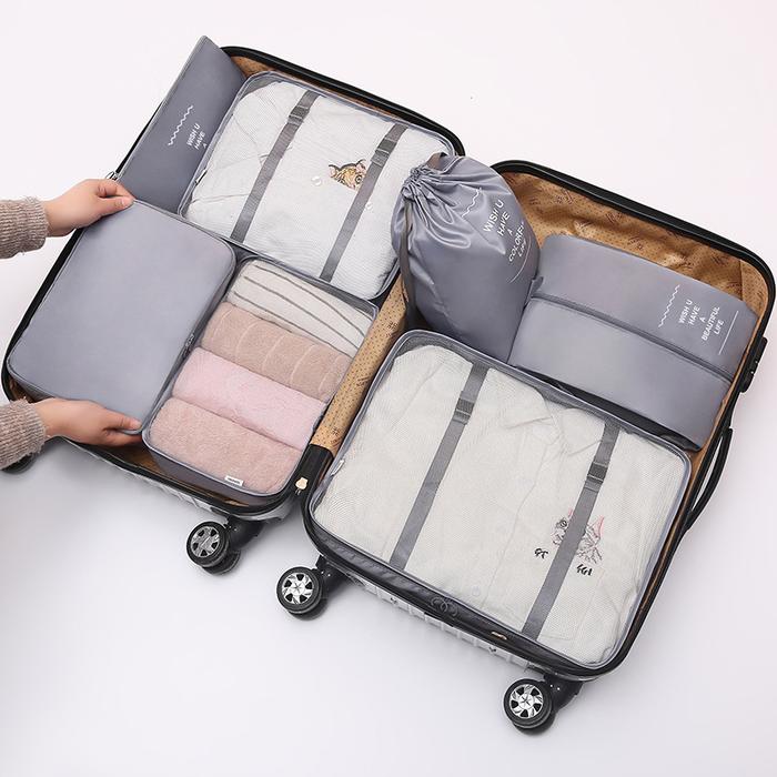 Jual 7 in 1 Tas Travel Bag Laundry Pouch Organizer Baju Susun Pakaian ...