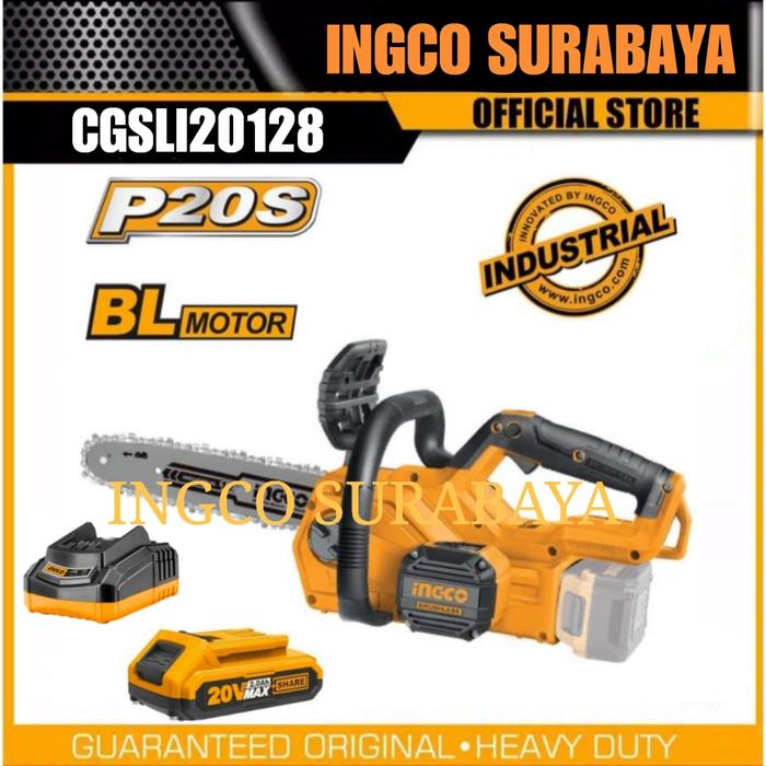 Jual INGCO CGSLI20128 CHAINSAW 12" CORDLESS 20V MESIN GERGAJI KAYU ...
