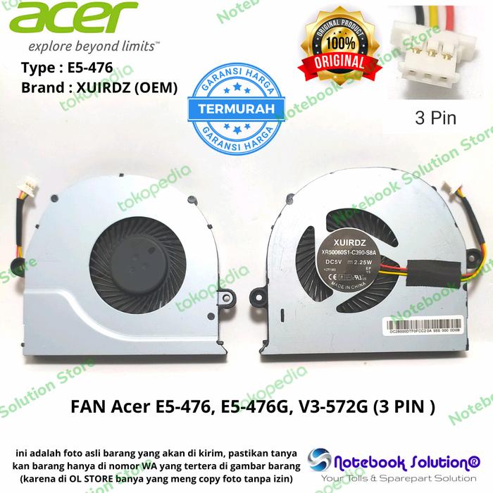 Jual Kipas Cooling Fan Acer E5 476, E5-476G socket 3 pin slim - Jakarta Timur - Notebook ...