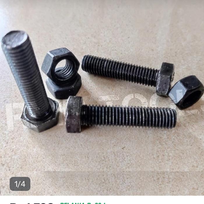 Jual baut mur + ring plat baja 88 m10x100 full drat kunci 17 - Kab ...