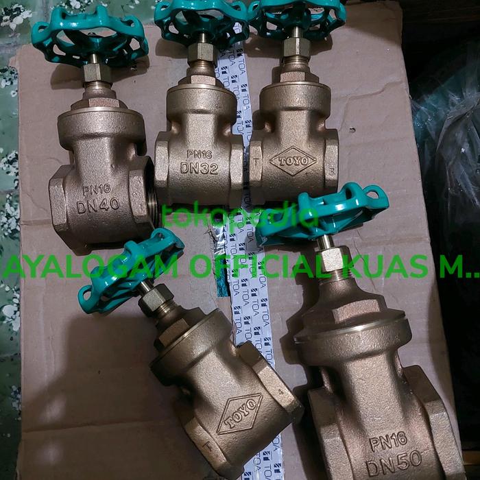 Jual Gate Valve Toyo 11/4" 1,5" 2" PN16 fitting besi - DN32 (11/4 ...