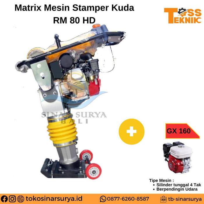 Jual Mesin Stamper Kuda Matrix Tamping Rammer RM 80 HD + Honda GX 160 ...