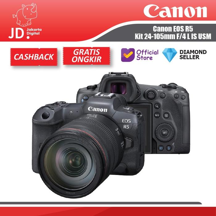 Promo Canon EOS R5 Kit 24-105mm F/4 L IS USM Cicil 0% 3x - Jakarta ...