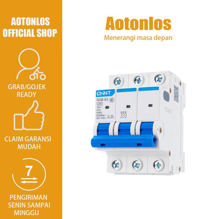 Promo MCB Chint NXB-63 3P 6kA (1A 2A 4A 6A 10A 16A 20A 25A 32A 40A 50A 63A) - 40A - Jakarta ...