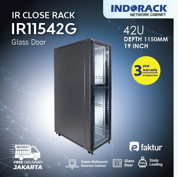 Jual Rack Server IR11542G Close Rack 42U INDORACK Depth 1150mm Glass ...