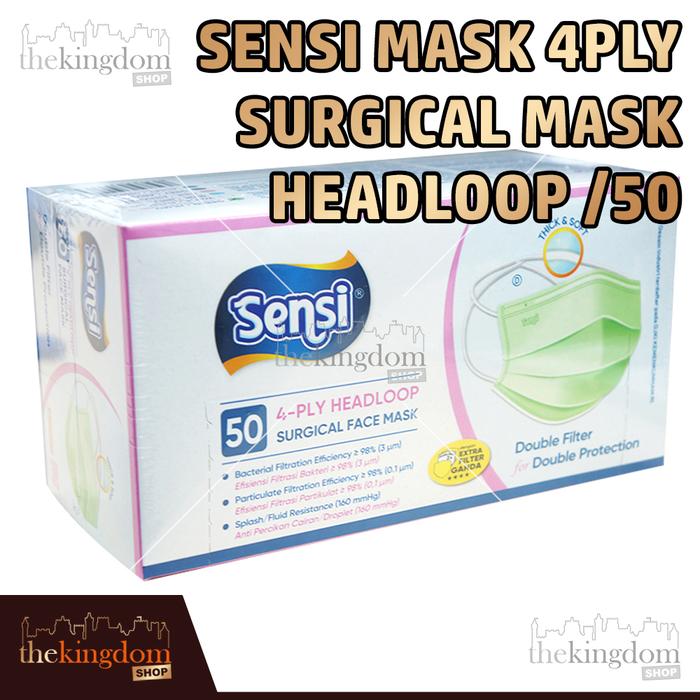 Jual Sensi Mask 3ply 4ply Headloop Surgical Face Mask /50 Masker Hijab ...