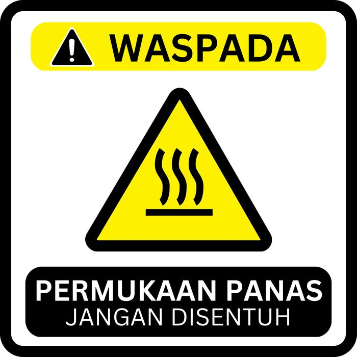 Jual Stiker Safety Sign Bahaya Permukaan Panas (20cm x 20cm) New Design ...
