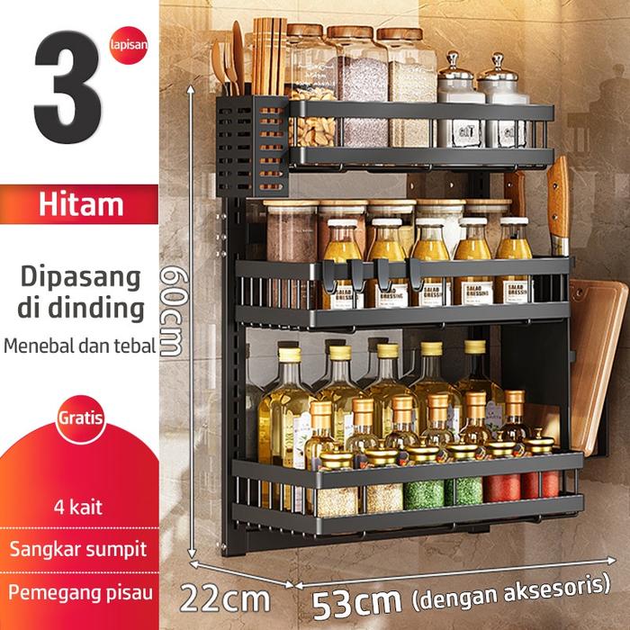 Jual Rak Dapur Troli Keranjang Dapur Oven Microwave Storage Rack ...