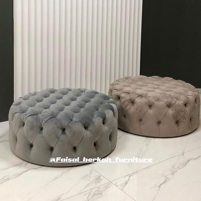 Jual Bangku sofa bulat minimalis modern kancing,sofa bench bulat ...