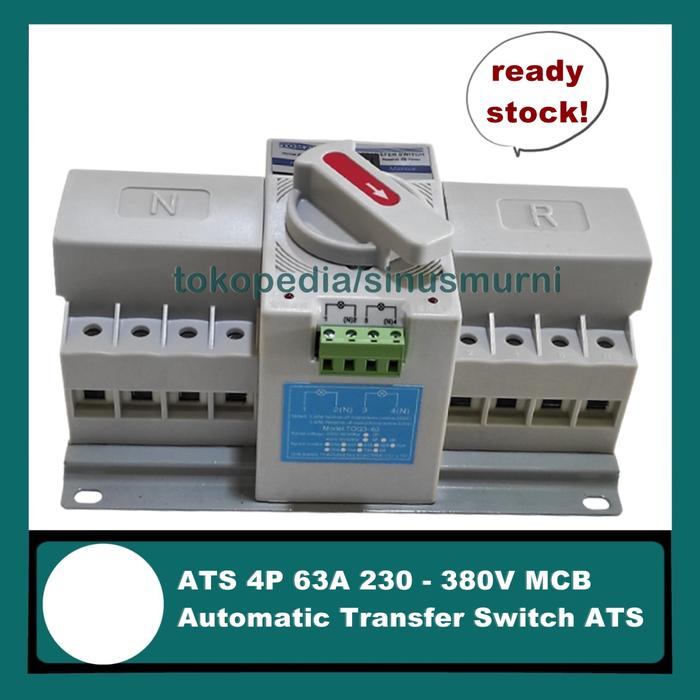 Jual ATS 4P 63A 230 - 380V MCB Automatic Transfer Switch ATS SINUS ...