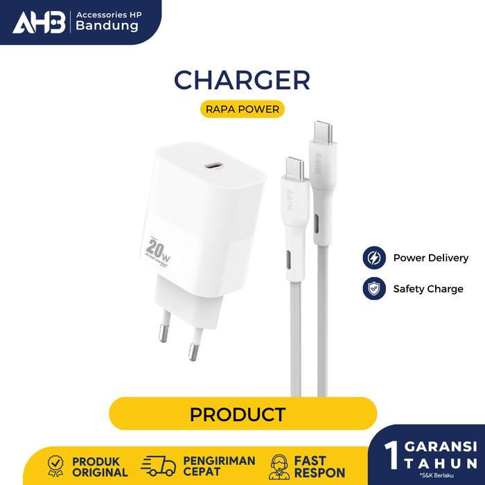 Jual Power Delivery Charger PD20W USB-C to USB-C RAPATECH POWER II ...