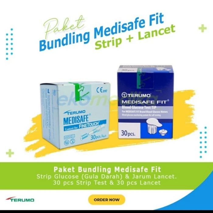 Jual Medisafe Test Tip Terumo 30's + Medisafe Lancet Terumo 30's - Kota ...