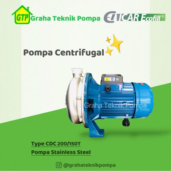 Jual Icar Ecofill Pompa Air Centrifugal Stainless Steel CDC 200/150T ...