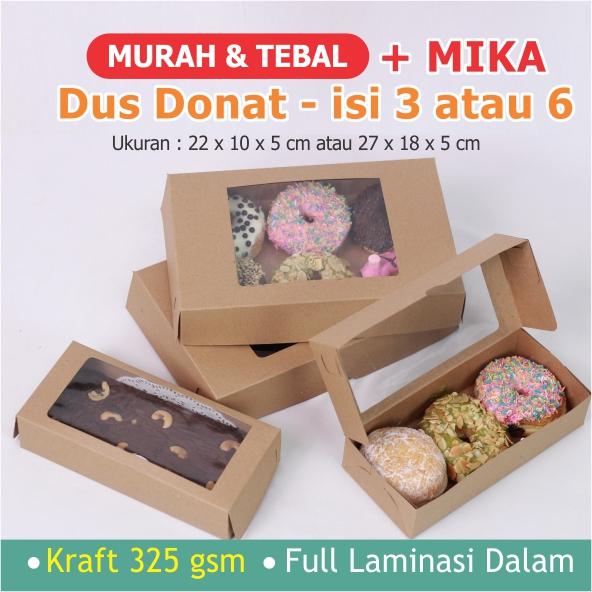 Promo Dus Box Donat isi 3 Mika Jendela - Kraft Laminasi - Box Brownies Mika - Kota Bogor - Rumah ...