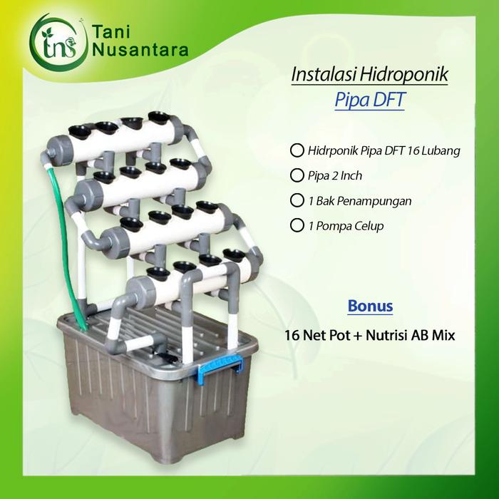 Jual Instalasi Hidroponik DFT 16 Lubang Gratis Netpot 16 Pcs - Kab. Blitar - Tani Nusantara ...