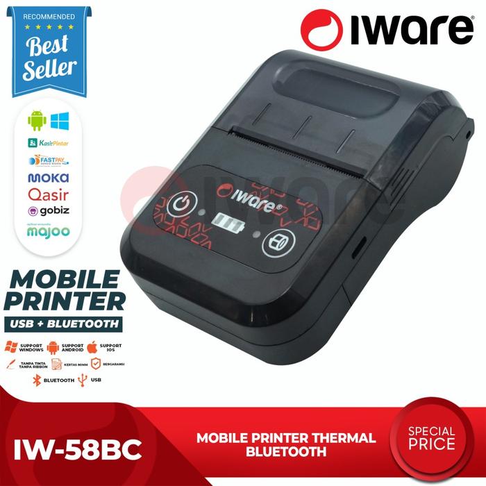 Jual MOBILE PRINTER BLUETOOTH THERMAL STRUK KASIR/PPOB 58MM IWARE-58BC - Kota Bandung - JESSTECH ...