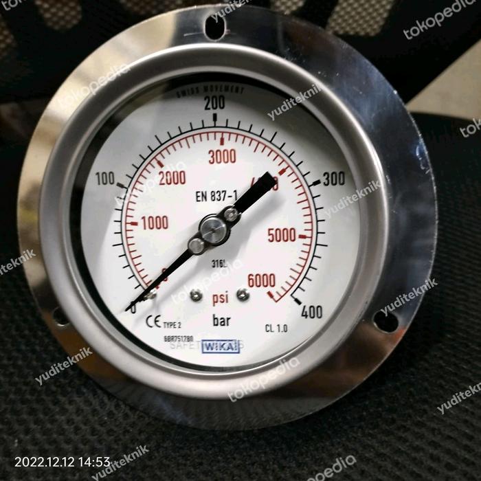 Jual pressure gauge WIKA 4" 6000 psi 400 bar model payung - Jakarta ...