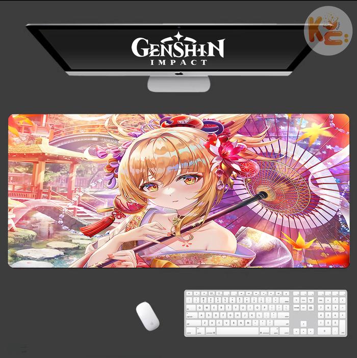 Jual Yoimiya Kimono Mousepad 80x30cm Genshin Impact Anti Slip Mouse Pad ...