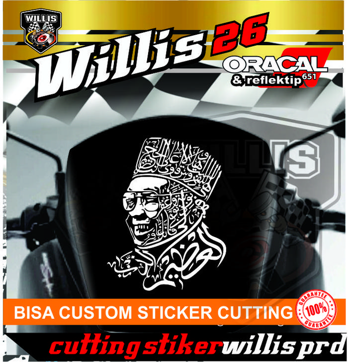 Jual Stiker Kaligrafi Gus Dur Abdurrahman windshiel motor nmax pcx 160 ...