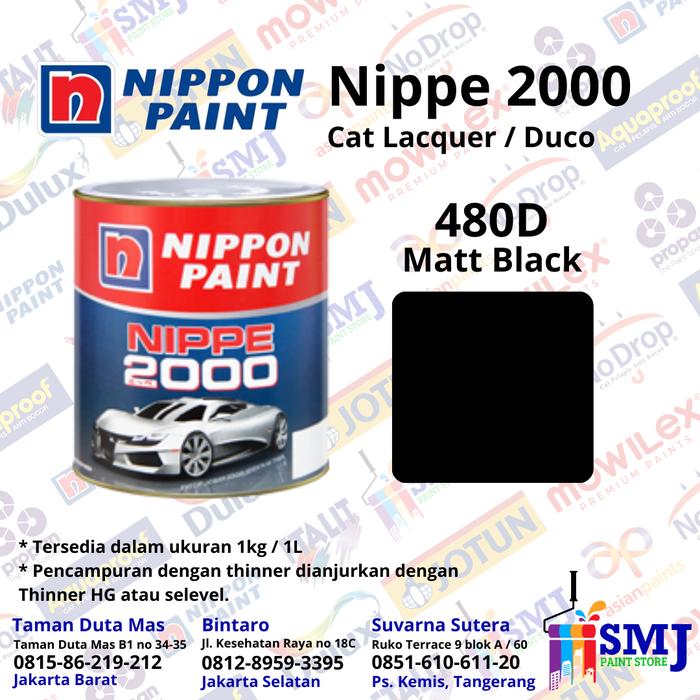 Jual Cat Duco NIPPE 2000 480D Matt Black / Hitam Doff 1L 1kg - Jakarta ...
