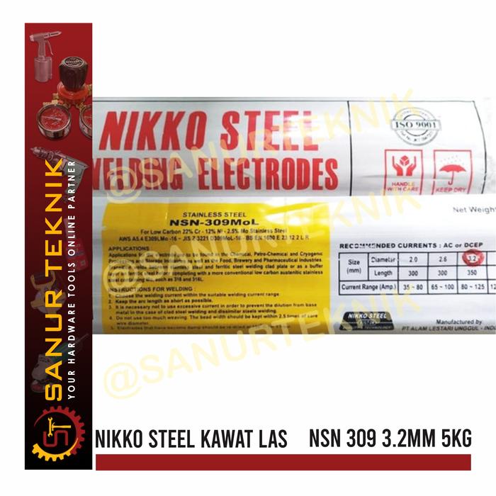 Jual NIKKO STEEL Welding Electrode Kawat Las NSN 309 3.2mm 3.2 mm 350mm ...