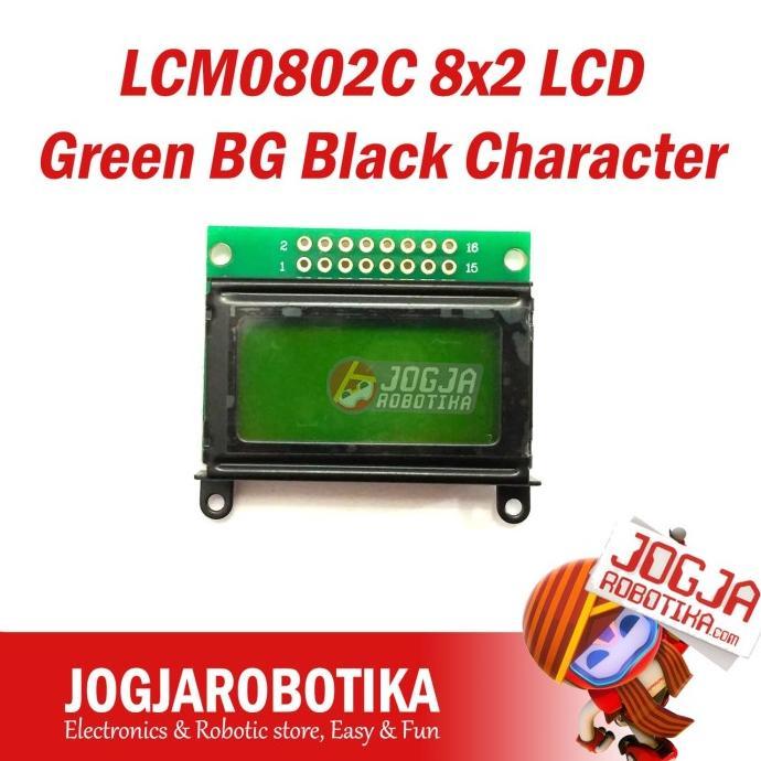 Jual LCM0802C 8x2 LCD Character Green BG Black Character (SKU JR) - Kab ...