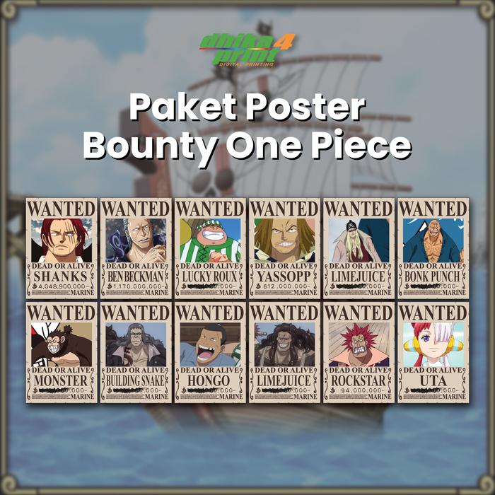 Jual Poster Bounty One Piece | Size A4 Harga Satuan | Poster Anime ...