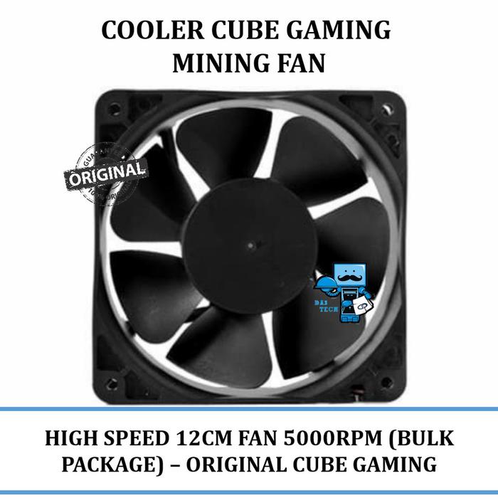 Jual Cube Gaming Mining Fan High Speed 12cm Fan 5000rpm (Bulk Package ...
