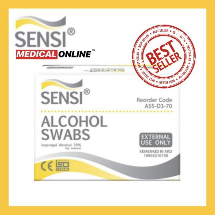 Jual TISSUE ALKOHOL SWAB SENSI ALCOHOL PEMBERSIH ISI 100/BOX MEDICAL ...
