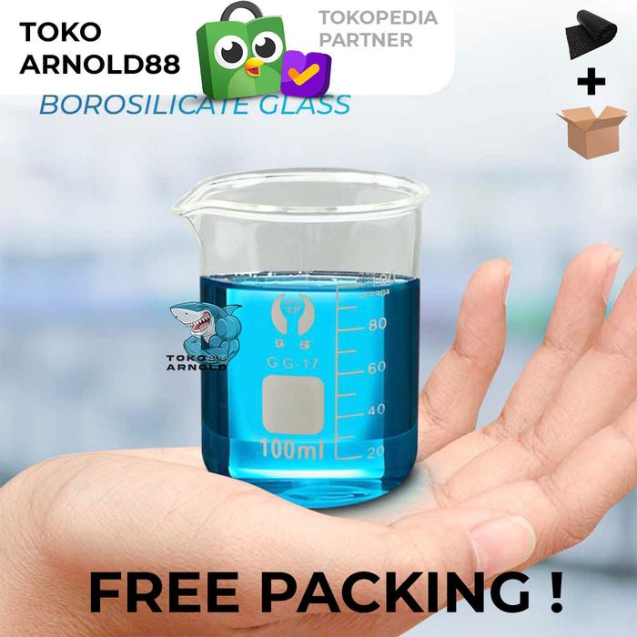 Jual Gelas Takar Kaca Lab Kimia Borosilicate Glass / Gelas Ukur - 100ml ...