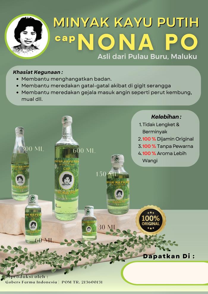 Jual MINYAK KAYU PUTIH AMBON CAP NONA PO 600 ML / MINYAK KAYU PUTIH ...